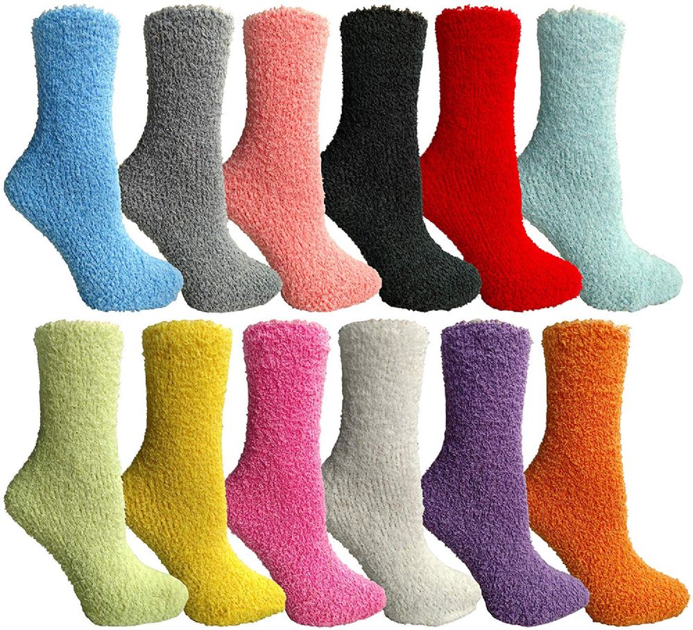Socksnbulk Womens Fuzzy Socks Soft Warm Winter Comfort Socks Multi
