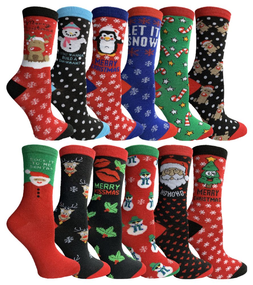 Yacht And Smith Christmas Holiday Socks Sock Size 9 11 60 Pack At